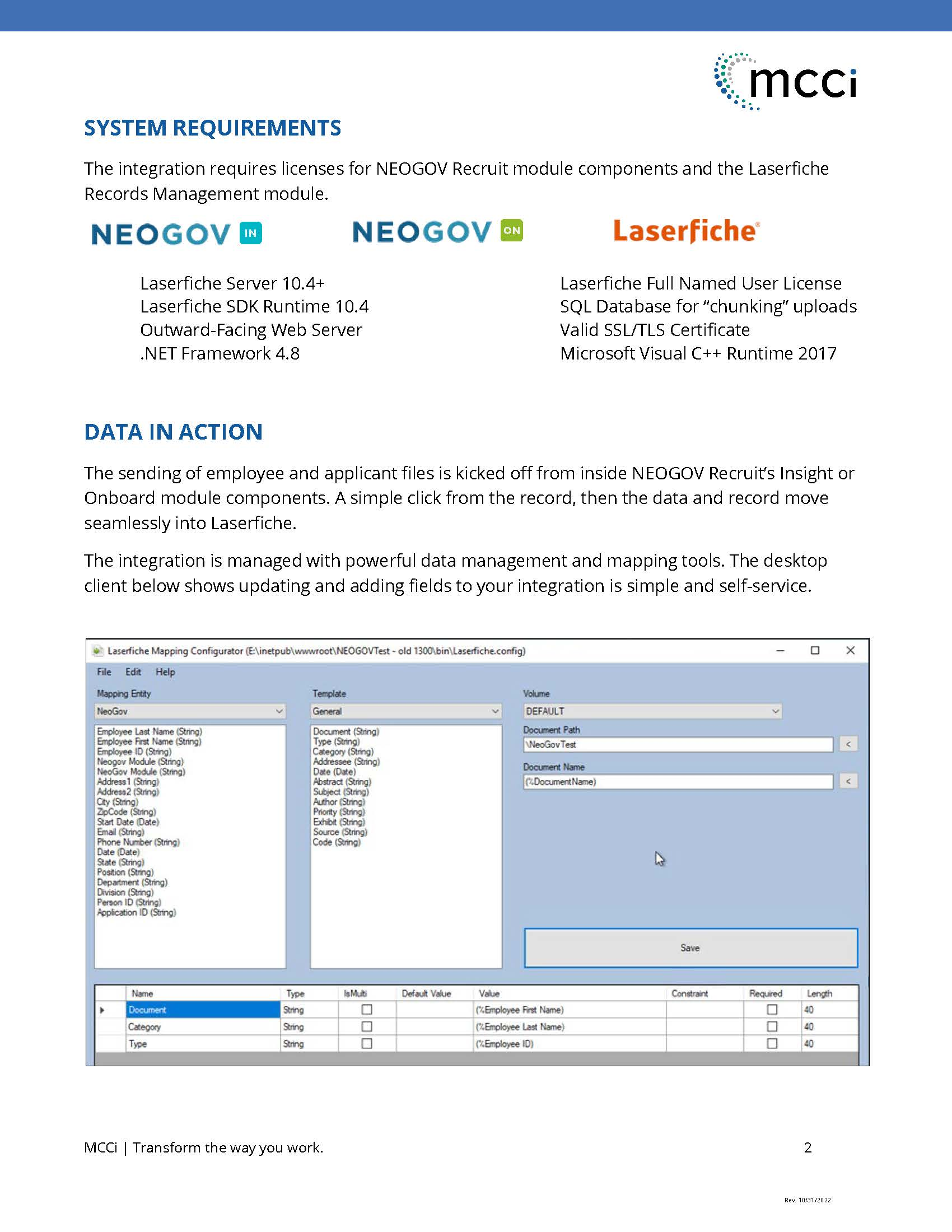 NEOGOV Integration for Laserfiche by MCCi